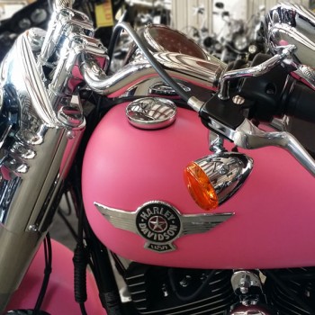 A Hot Pink Harley, Wrapped For A Good Cause - Vehicle Wraps 1