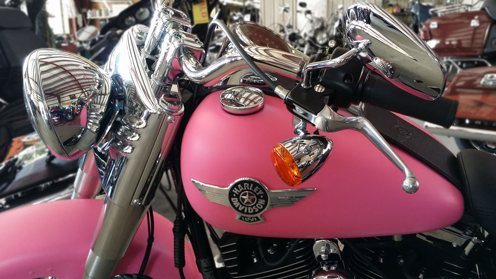 A Hot Pink Harley, Wrapped For A Good Cause - Vehicle Wraps 1