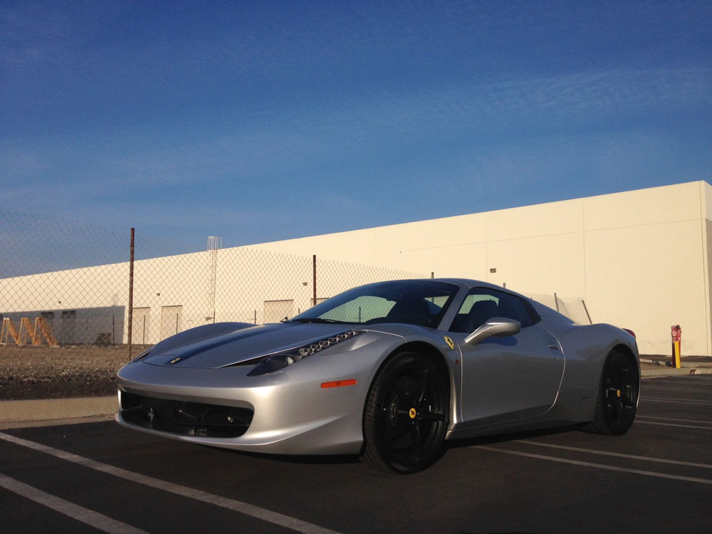 Satin Pearl White Wrap on a Ferrari 458 Spider | Wraps1.com